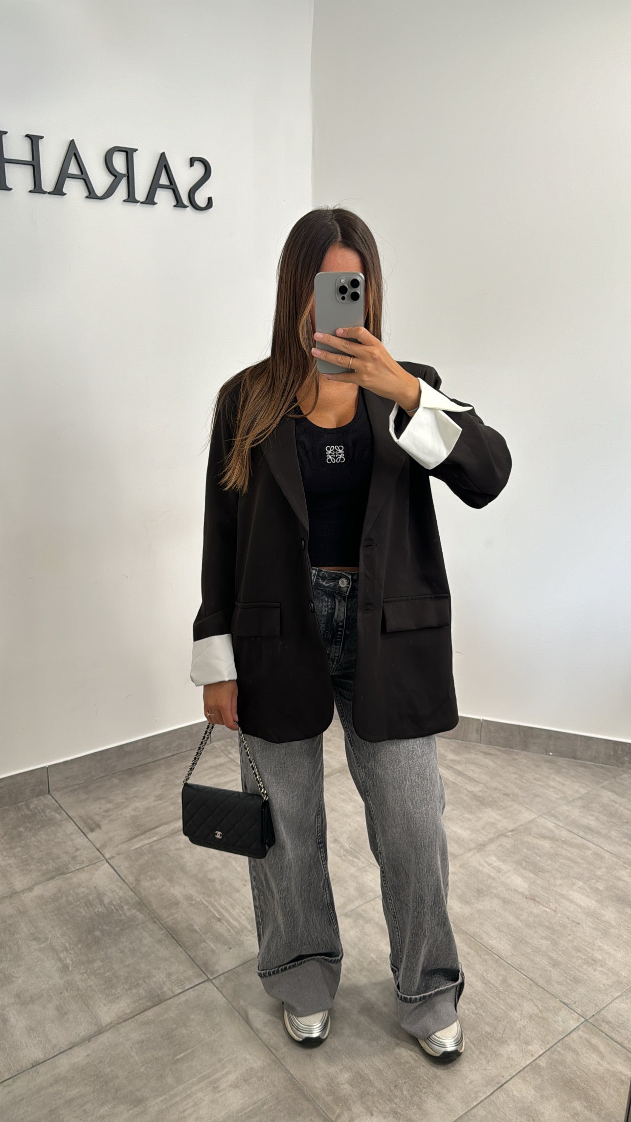 Blazer retroussé [ noir ] – sarahbelshop