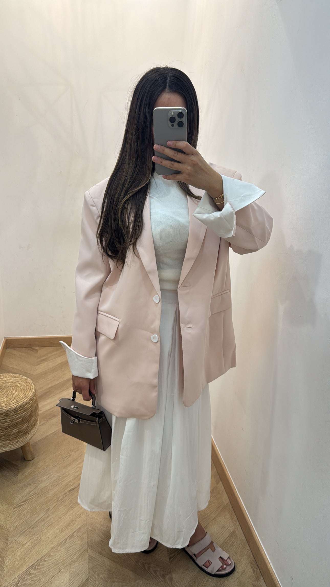 Blazer retroussé [ rose ] – sarahbelshop